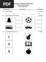 Nursery English Test Paper PDF | PDF | Orthography | Written Communication