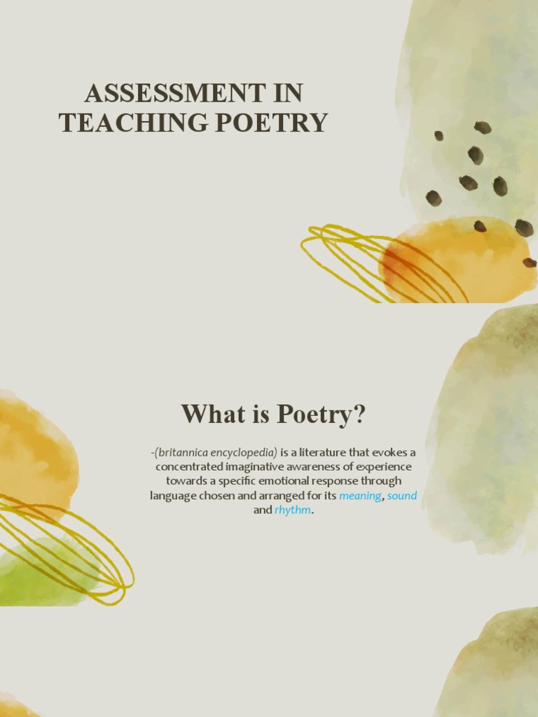 Poetry Assessment for Educators | PDF