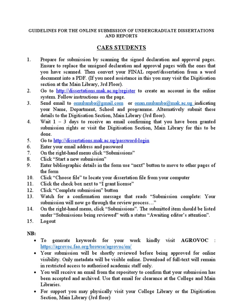 Dissertation Submission Guidelines | PDF | Libraries | Thesis