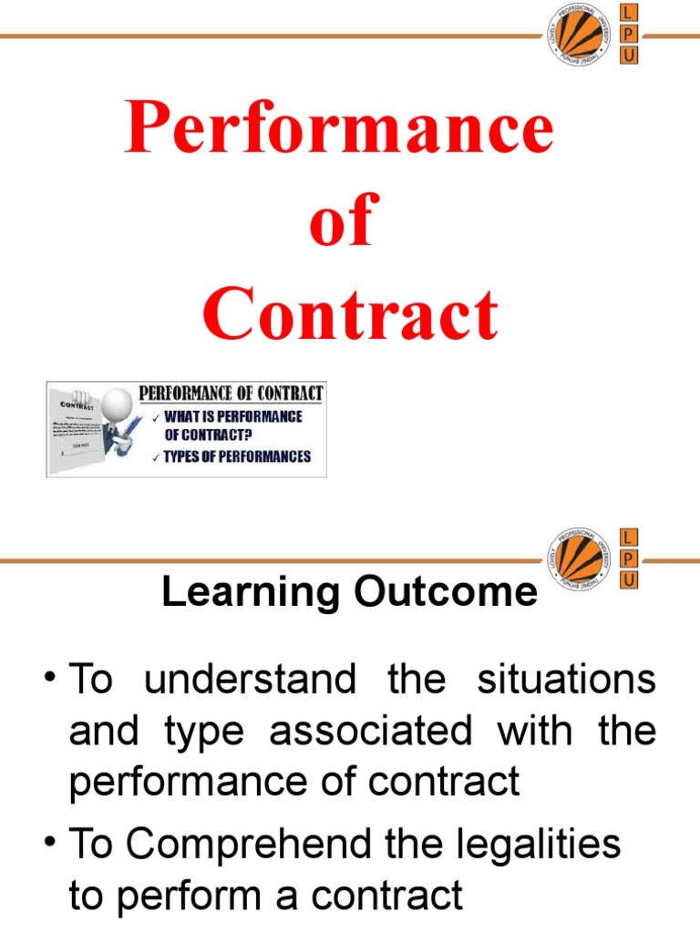 Performance of Contract | PDF