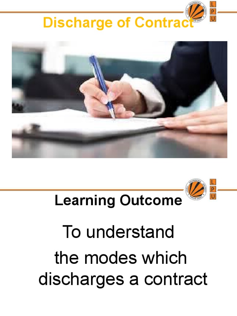 Discharge of Contract and Its Modes | PDF | Breach Of Contract | Lease