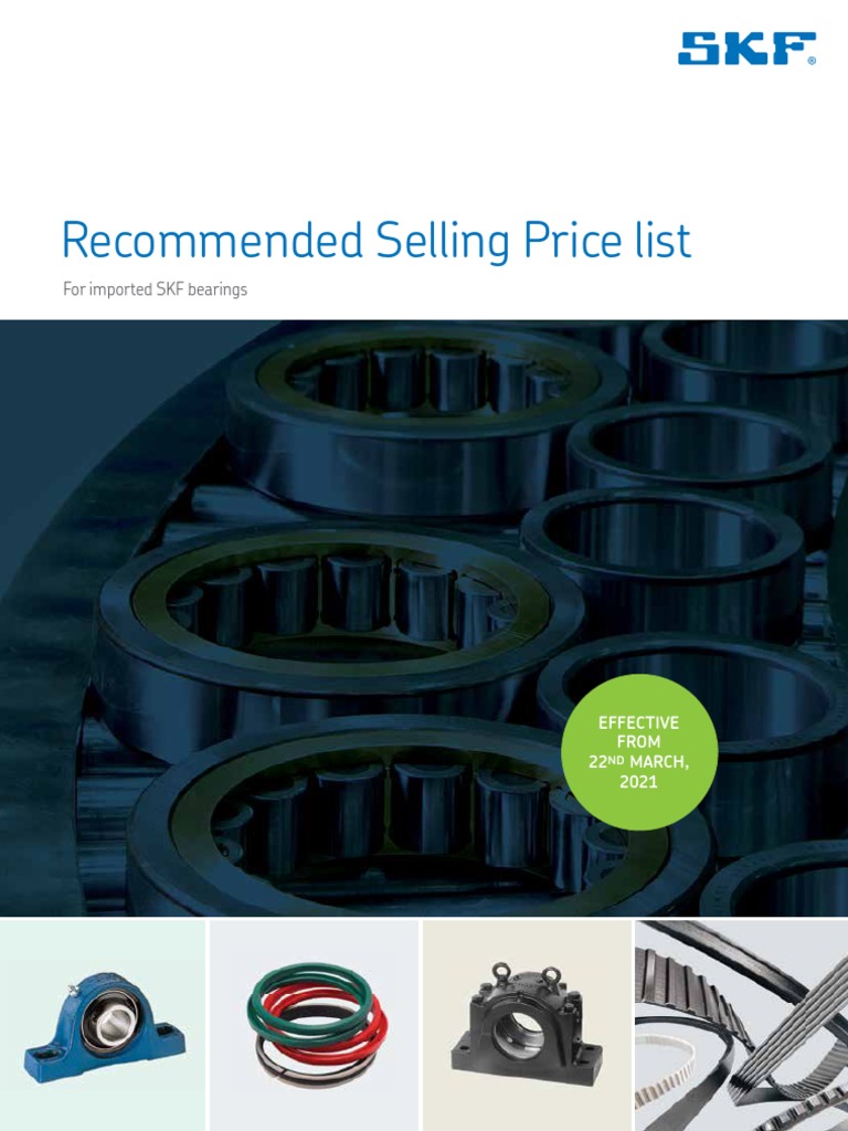 SKF Latest Price List 2021 | PDF | Bearing (Mechanical) | Sustainability