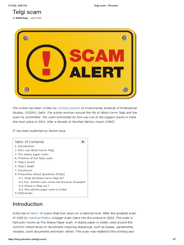 Telgi Scam - IPleaders | PDF | Criminal Law | Crimes