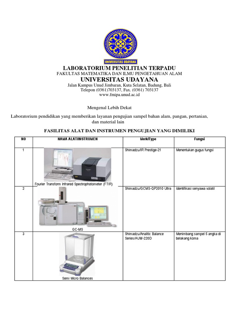 Leaflet Lab Penelitian Terpadu Fmipa Ok | PDF