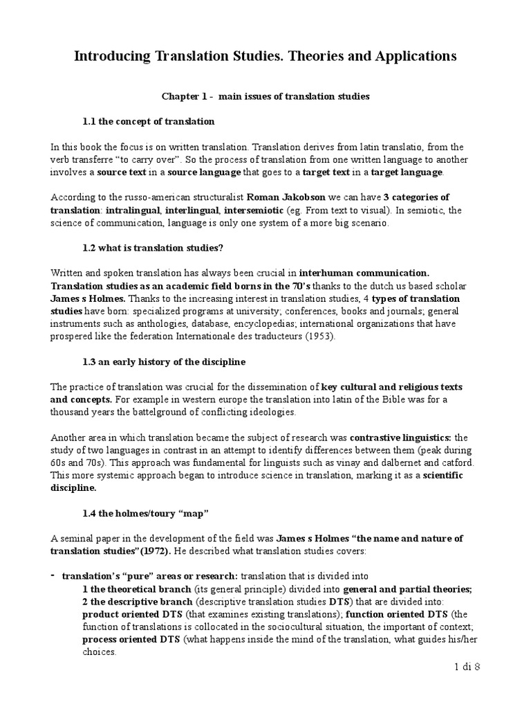 Introducing Translation Studies. Theories and Applications | PDF ...