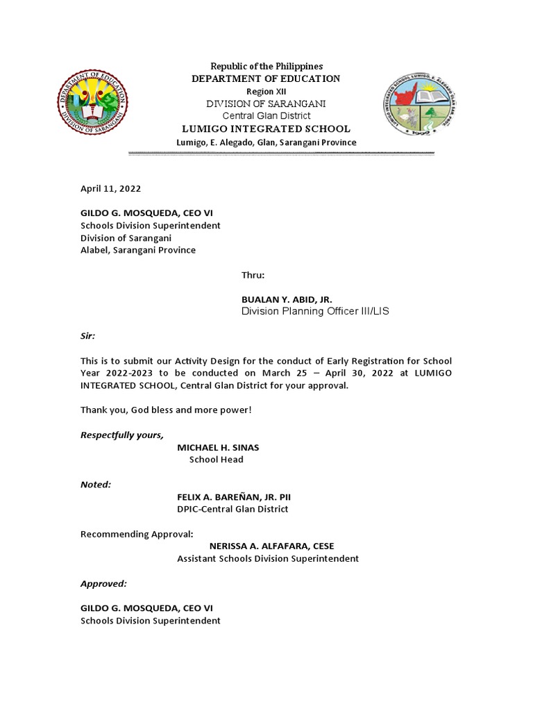 Activity-Design_EARLY-ENROLLMENT-SY-2022-2023 | PDF