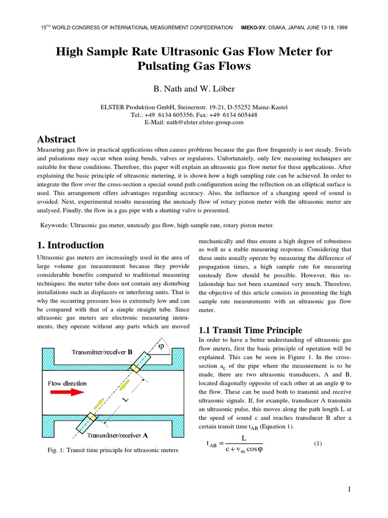 High Sampling Rate US Meter | PDF | Flow Measurement | Ultrasound