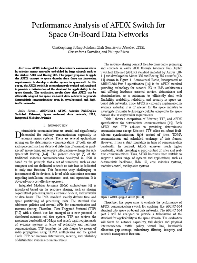 Performance Analysis of AFDX Switch For Space On-Board Data Networks | Download Free PDF ...
