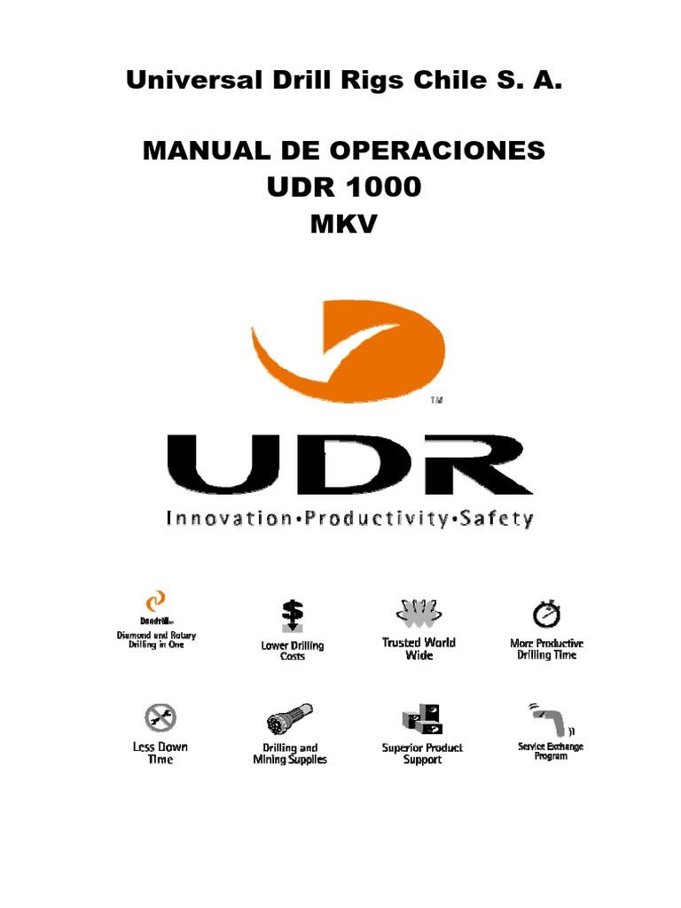 01 - Manual Operación UDR 1000 (Español) | PDF | Engranaje | Perforación