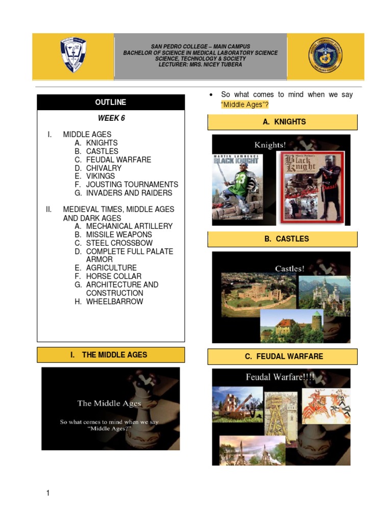 Lesson 6 - STS 100 - The Middle Ages | PDF | Middle Ages | Armour