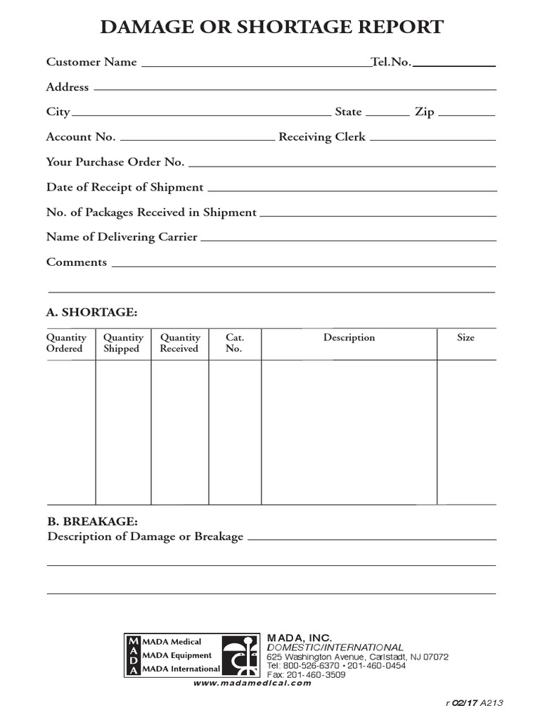 Damage and Shortage Report Instructions | PDF | United States Postal ...