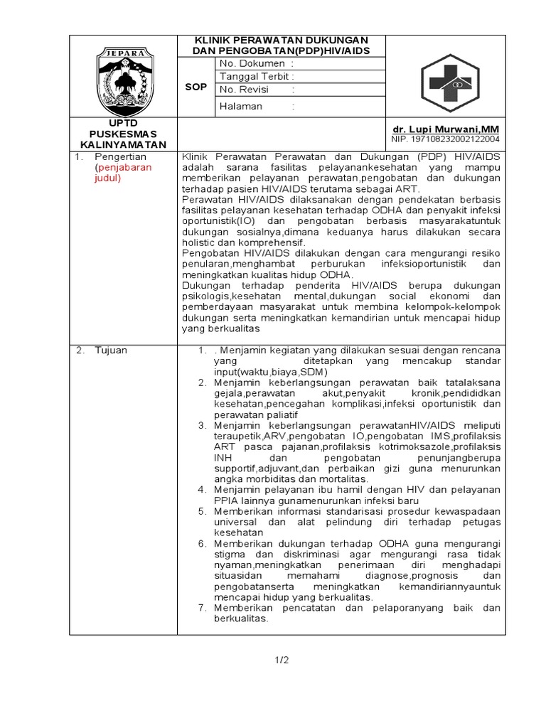 Sop PDP Hiv Aids | PDF | Sains & Matematika