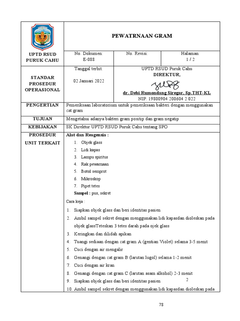 Metode Pewarnaan Gram Untuk Menentukan Jenis Bakteri Pada Sampel Sekret ...