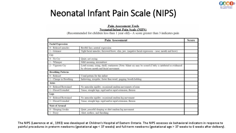 Neonatal Infant Pain Scale Overview | PDF | Self-Improvement