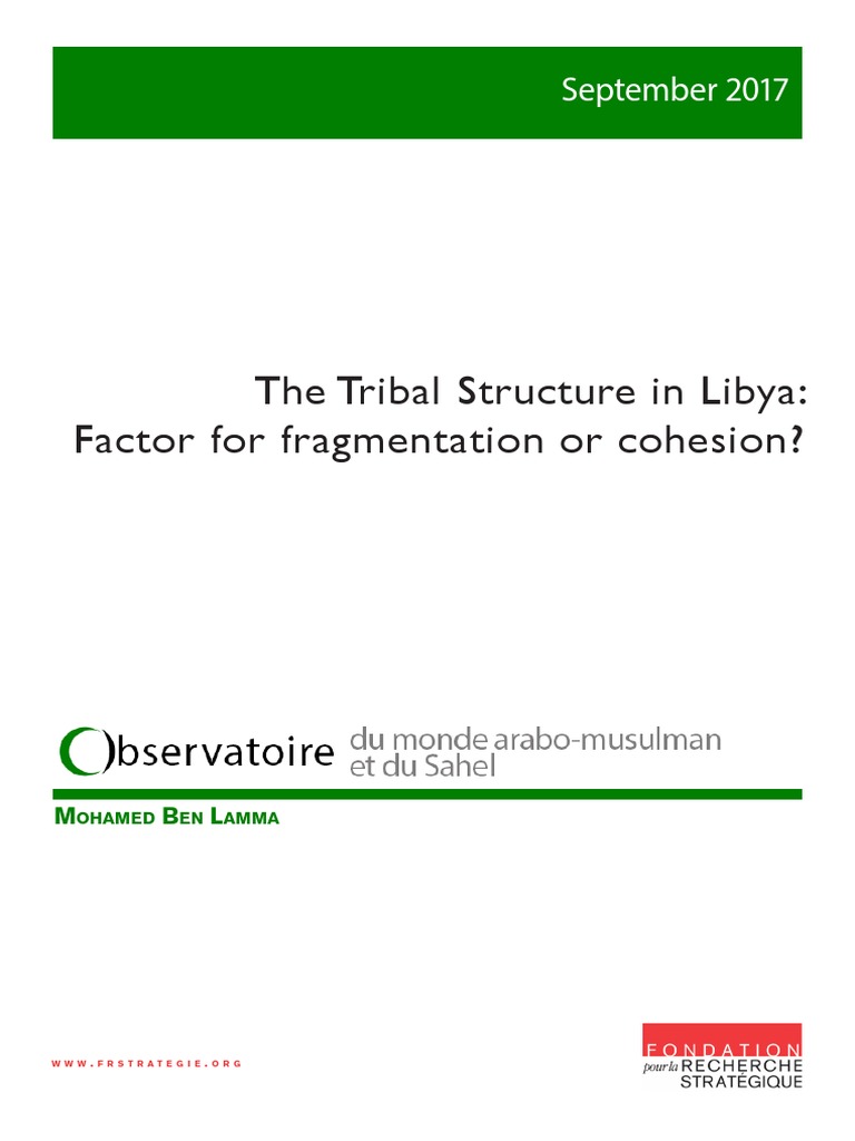 The Tribal Structure in Libya: Factor For Fragmentation or Cohesion ...