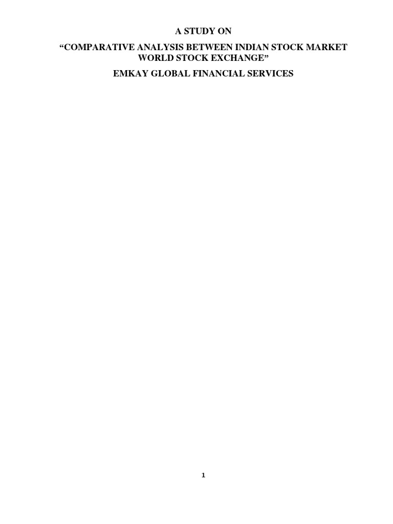 A Study on Comparative Analysis Between Indian Stock Market World Stock ...
