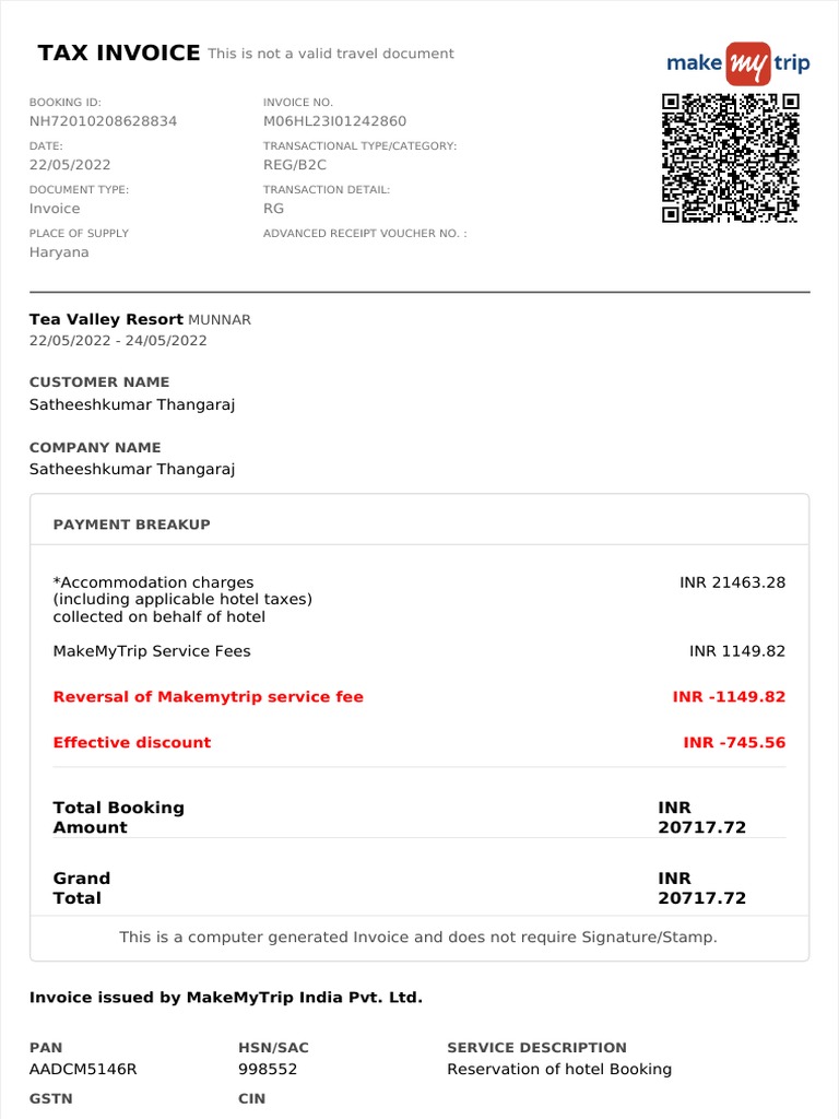 Hotel Booking Sample | PDF | Finance & Money Management