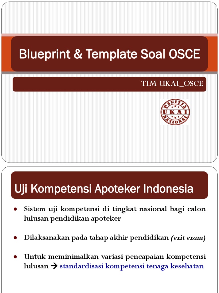 Sesi 2 Blueprint & Template Soal UK - OSCE | PDF