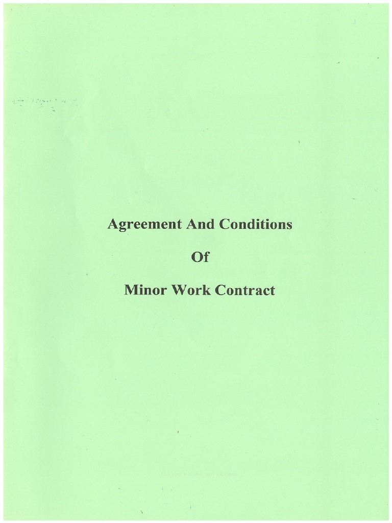 PAM Minor Work Contract | PDF