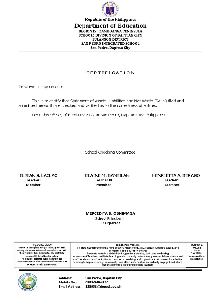 Department of Education: Republic of The Philippines | PDF | Cognition ...