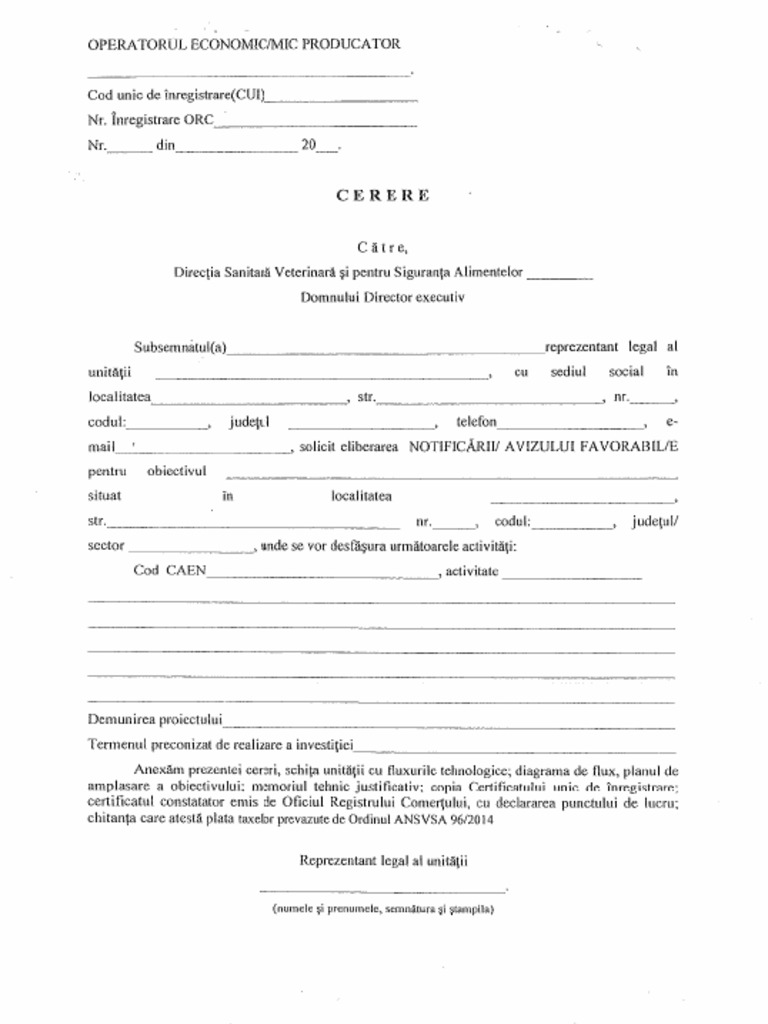 Cerere DSVSA | PDF