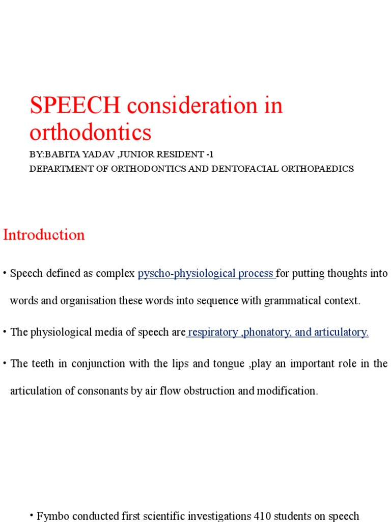 Speech And Malocclusion Pdf Orthodontics Tongue