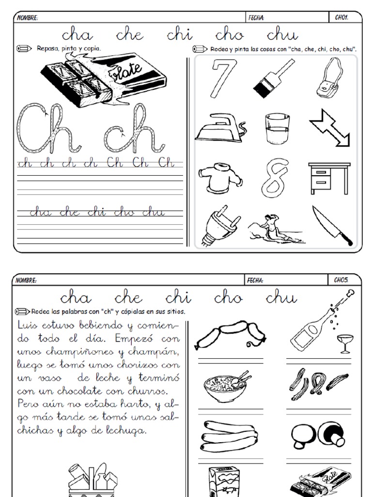 Conocemos El Sonido de La Letra CH | PDF