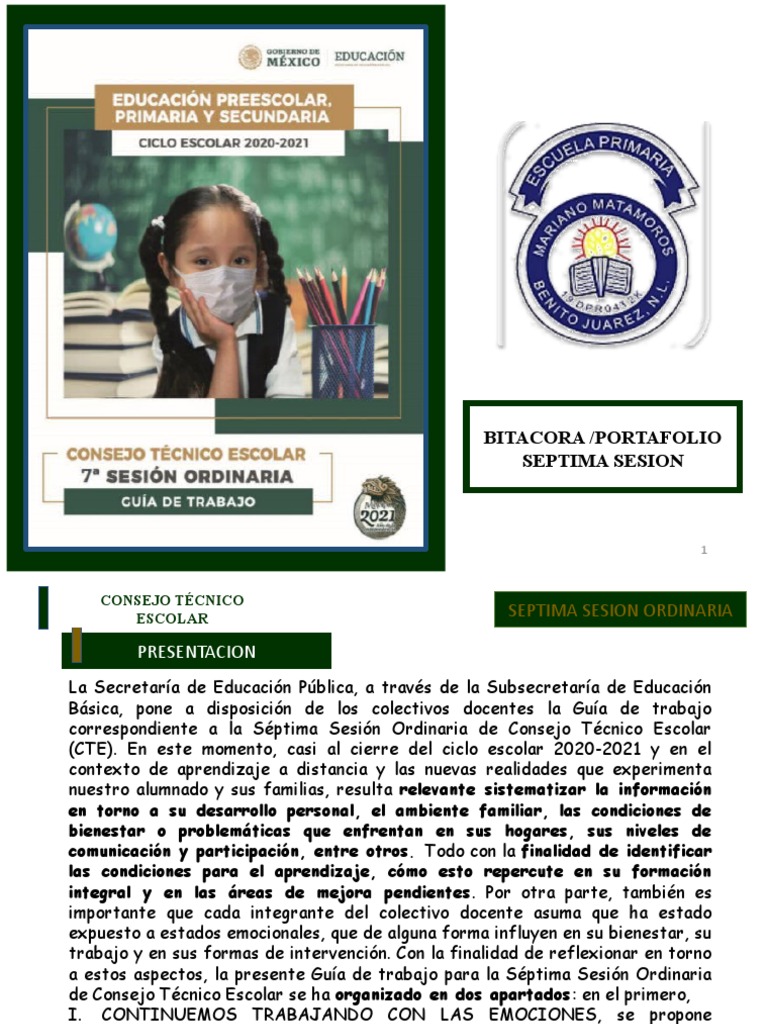 Bitacora Portafolio Septima Sesion Cte | PDF | Las emociones | Evaluación