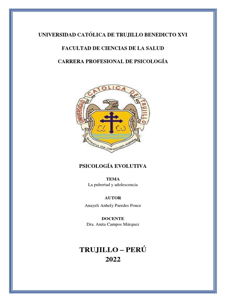 Informe Sobre La Adolescencia | PDF | Adolescencia | Pubertad