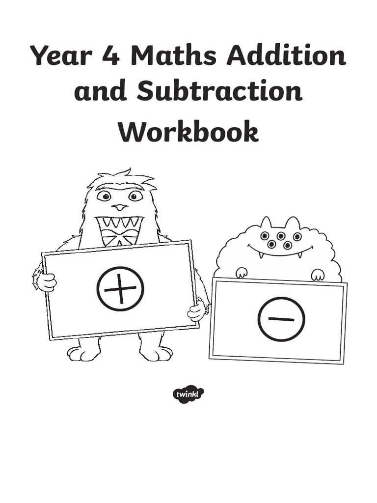 T He 192 Year 4 Maths Addition and Subtraction Workbook Ver 9 | PDF ...