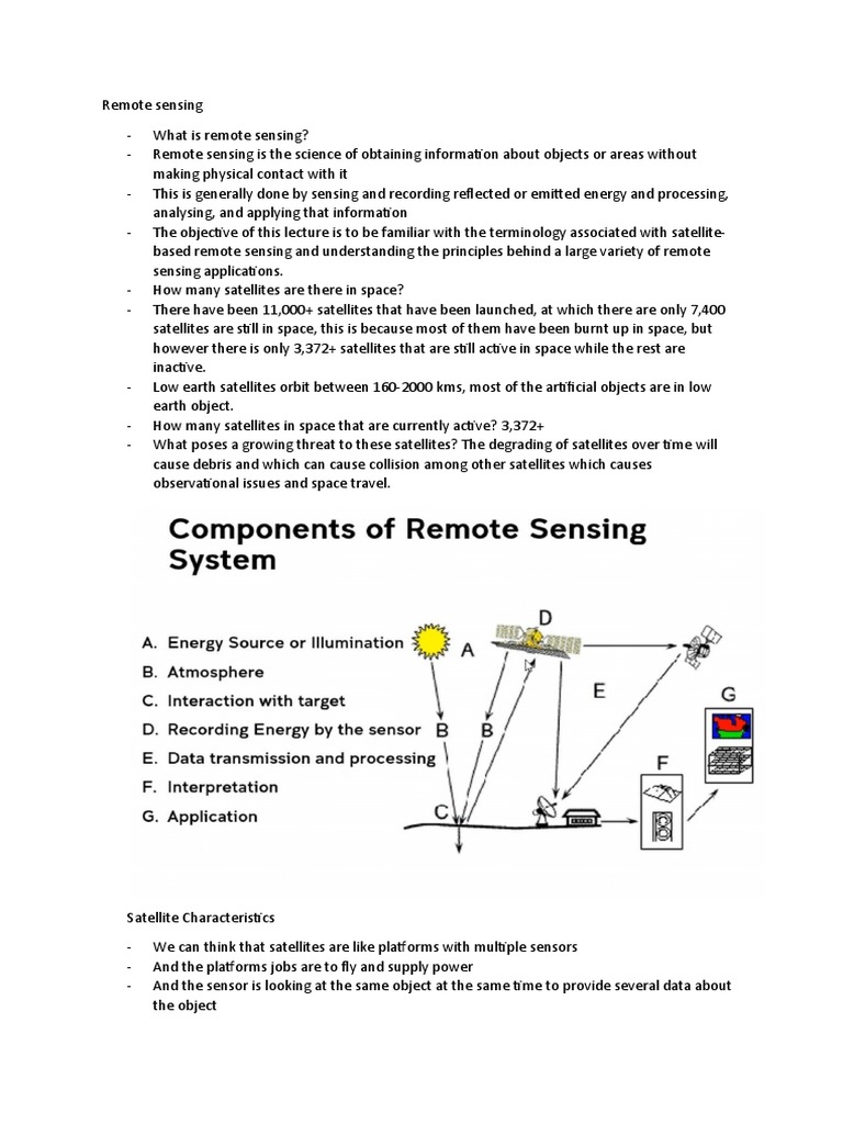 Remote Sensing Lecture Notes Pdf Image Resolution Satellite
