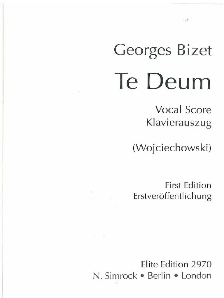 Bizet - Te Deum | PDF
