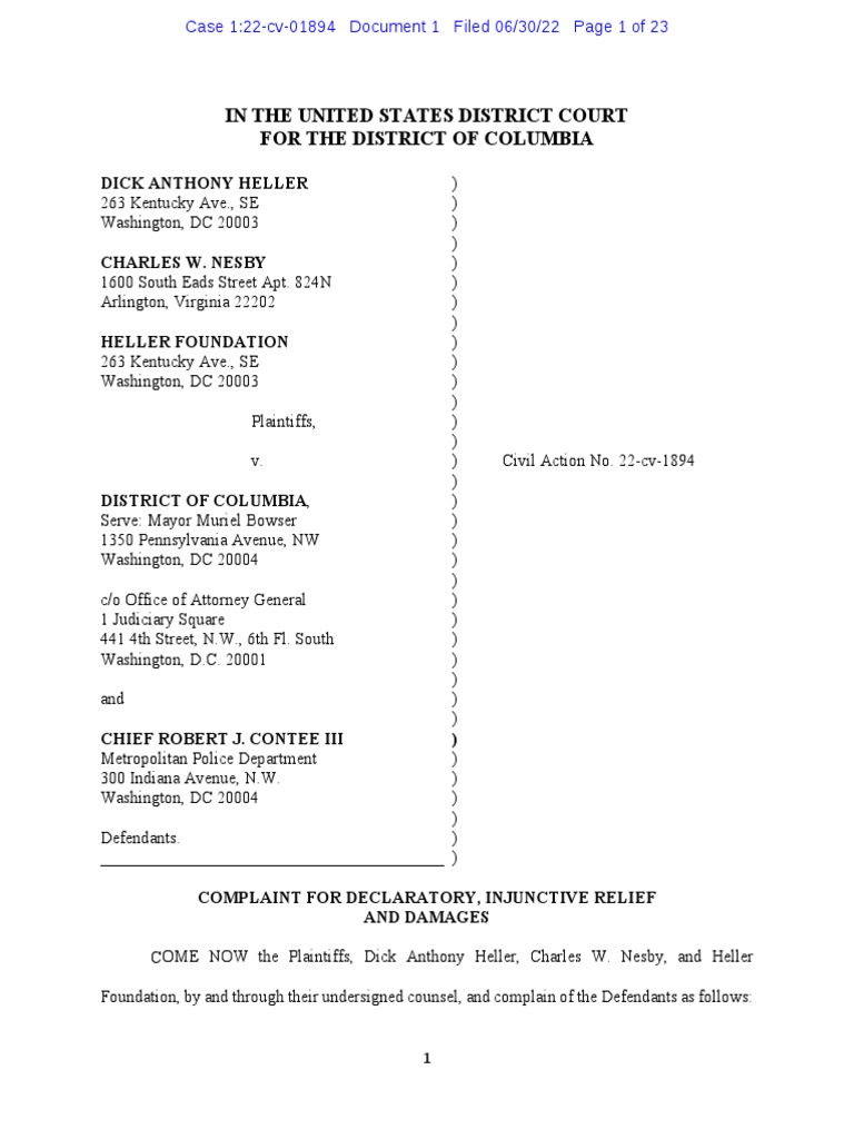 In The United States District Court For The District of Columbia | PDF ...