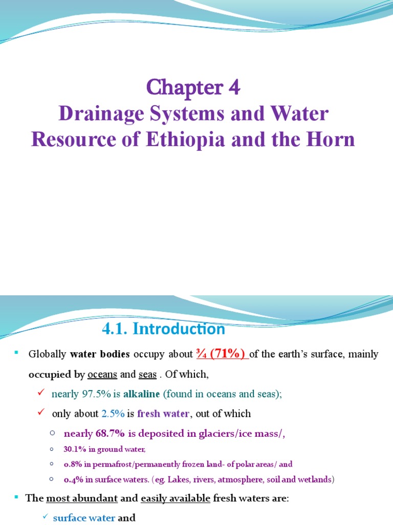 Ethiopia's Major Drainage Systems | PDF | Drainage Basin | Lake