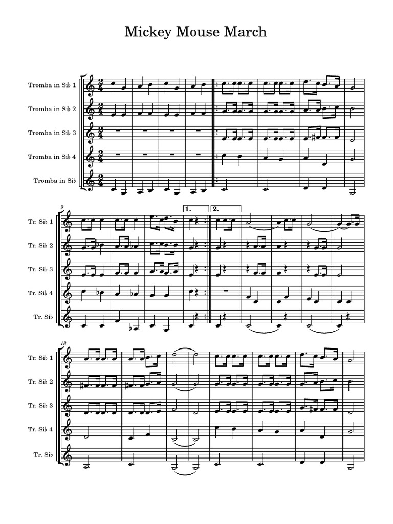 Mickey Mouse March Bb | PDF