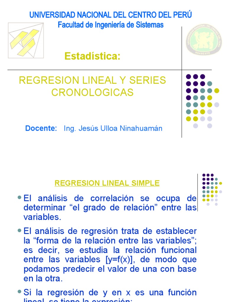 Regr Simple y Series Cronolog | PDF | Regresión lineal | Coeficiente de determinación