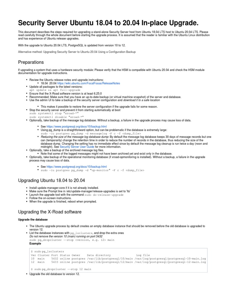 Ss Ubuntu20 Inplace Upgrade Pdf Postgre Sql Databases 3842