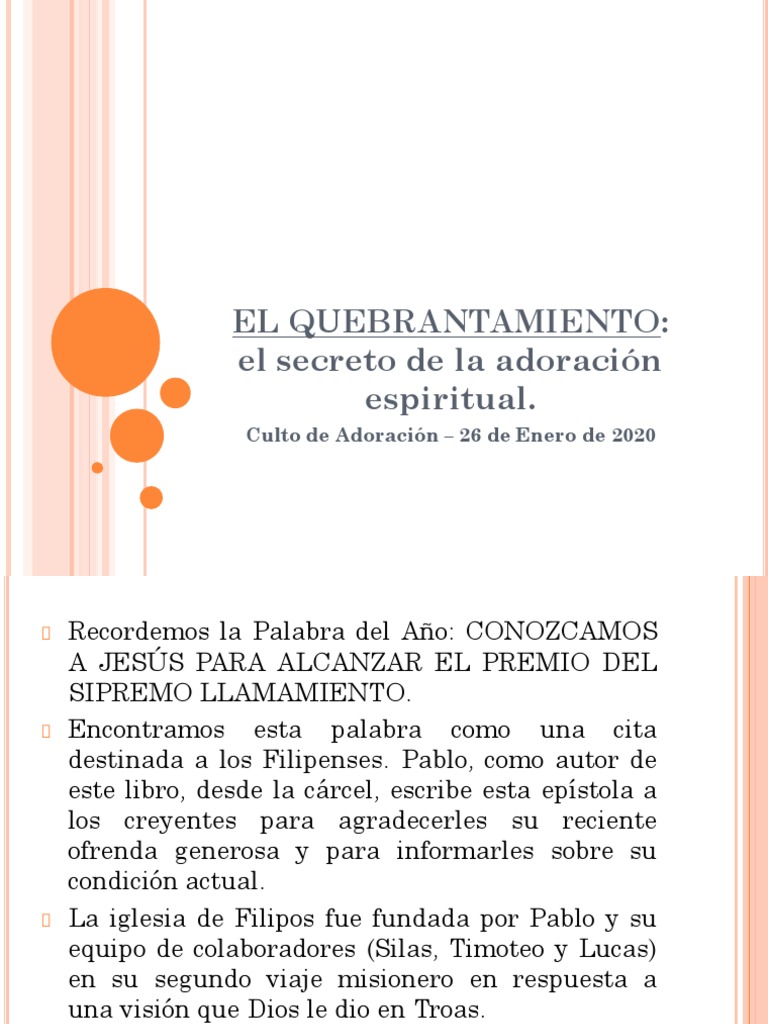 El Quebrantamiento Espiritual en la Adoración | PDF | Pablo el apóstol ...