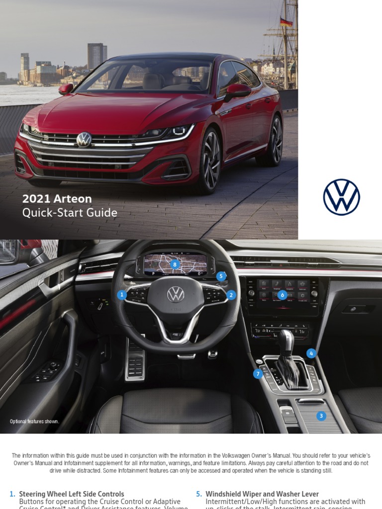 2021 Arteon: Quick-Start Guide | PDF | Components | Transportation ...
