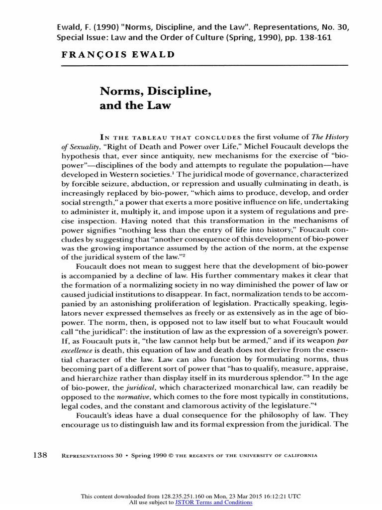 Ewald's Law: Norms and Bio-Power | PDF | Insurance | Risk