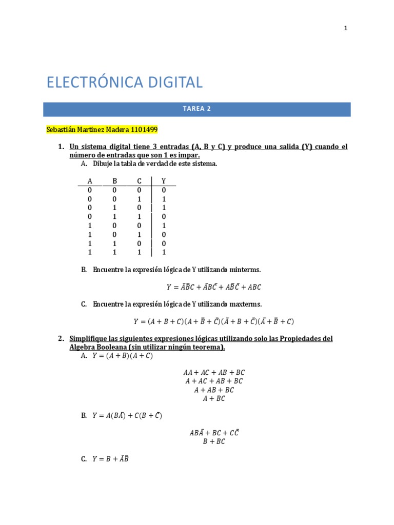 Algebra de Boole y Funciones Booleanas 1101499 | PDF | Puerta lógica | Enseñanza de matemática
