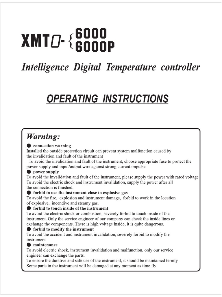 Shyb XMTG 6000 Controller Manual | PDF