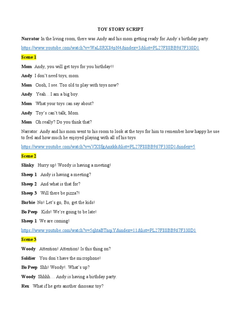 Cuento Toy Story | PDF