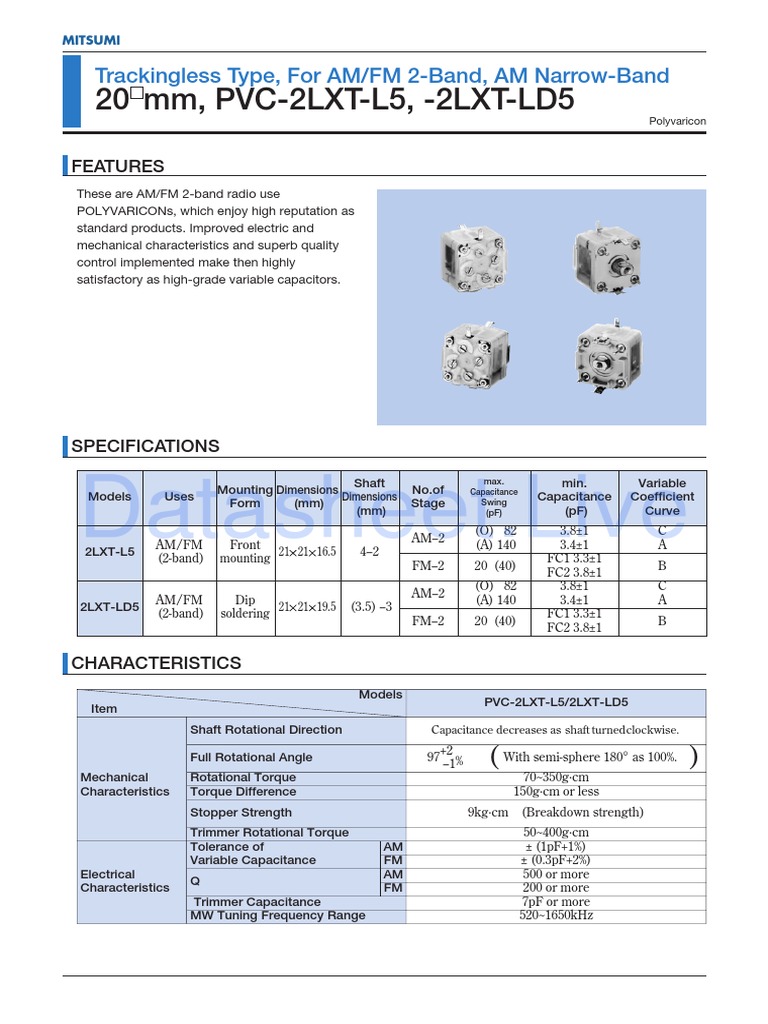 MITSUMI Trackingless Polyvaricon Datasheet | PDF | Capacitor ...