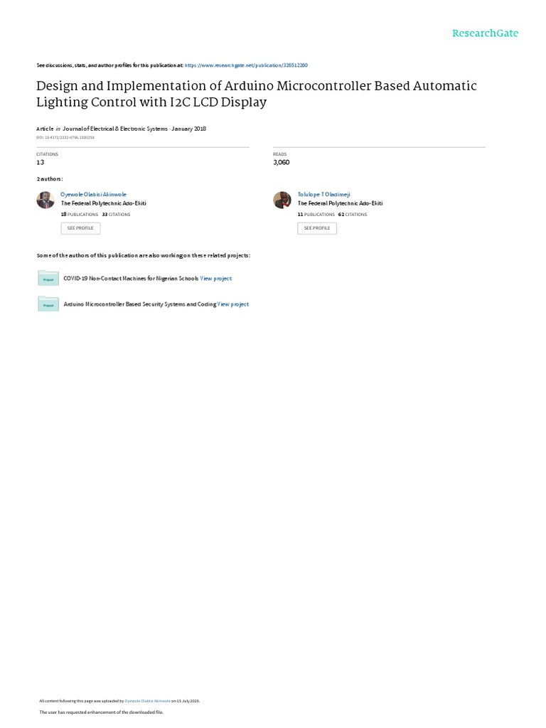 Design and Implementation of Arduino Microcontroll | PDF | Arduino ...