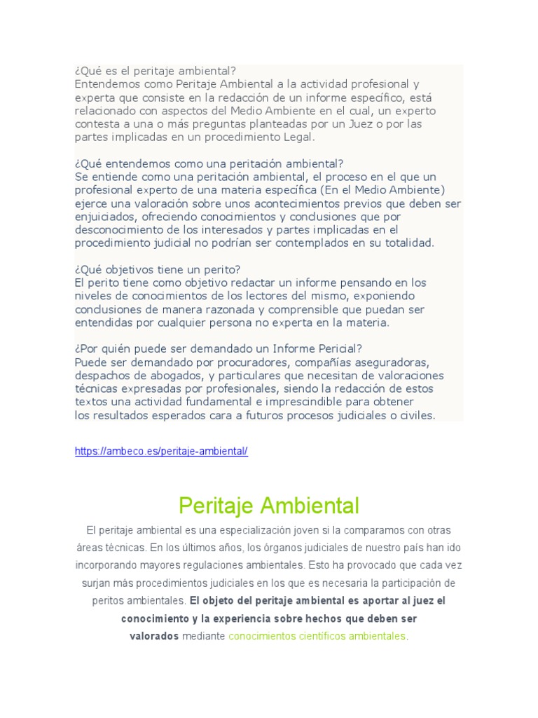 Peritaje | PDF | Testigo experto | Sustentabilidad