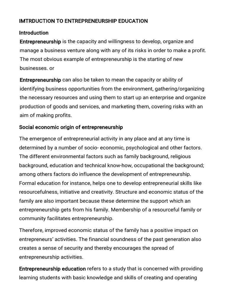 S.5 Entrepreneurship Notes@ | PDF
