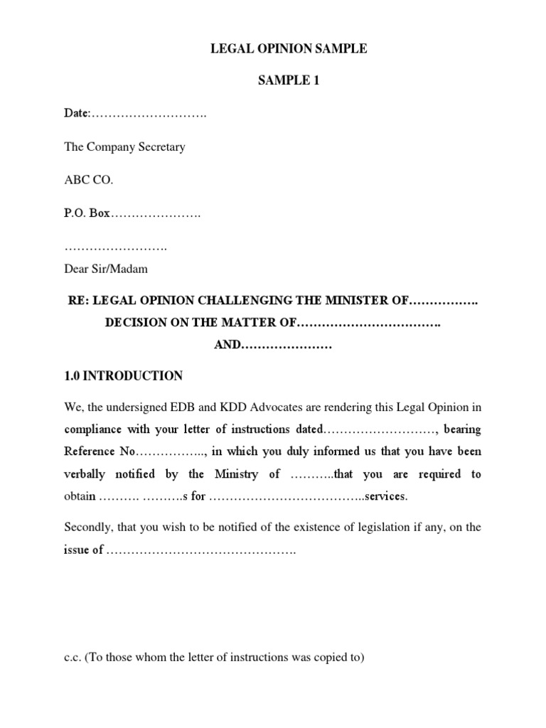 Legal Opinion Sample | PDF | Value Added Tax | Customs