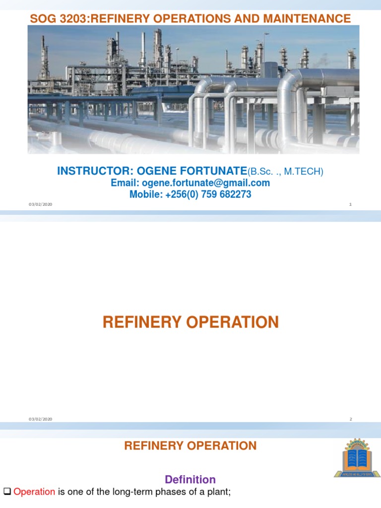 Refinery Operations and Maintenance Guide | PDF | Oil Refinery | Emergency