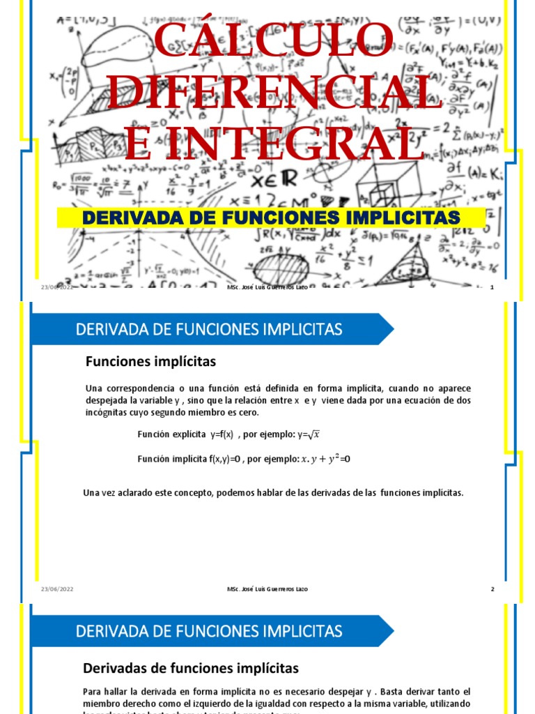 Derivadas Implicitas | PDF | Derivado | Ecuaciones